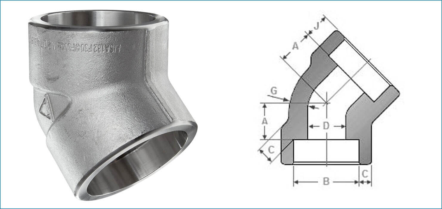 Socket Weld 45 Deg Elbow SS 45 Deg Socket Weld Elbow 45 Degree